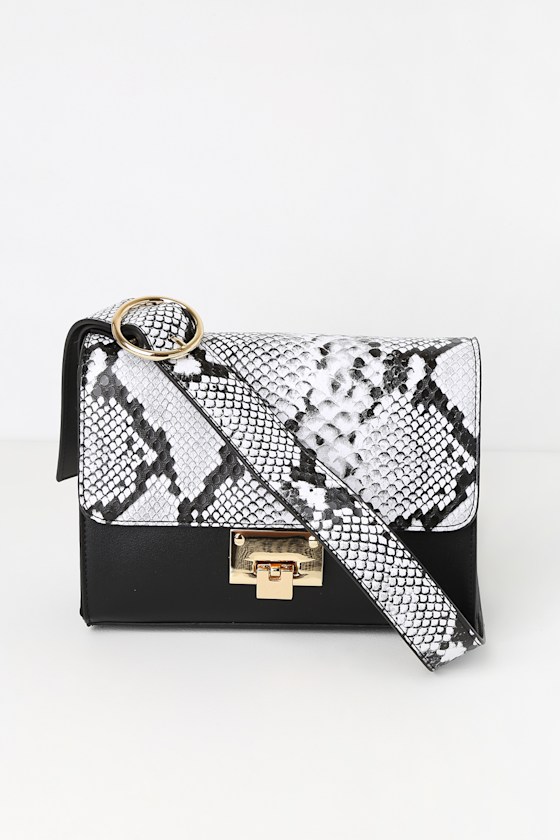 Chic Snake Print Purse - Black Purse - Small Handbag - Lulus