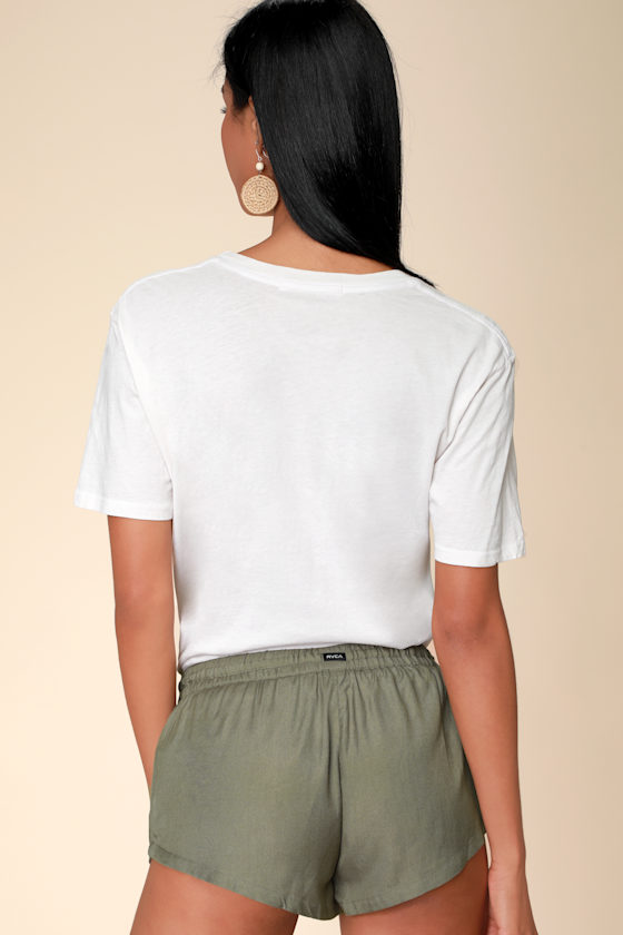 RVCA Cut Corners - Olive Green Shorts - Drawstring Shorts - Lulus