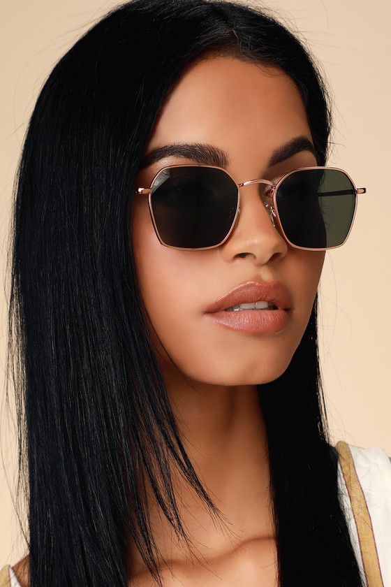 Fun Rose Gold Sunnies Wire Frame Sunglasses Geometric Sunnies Lulus