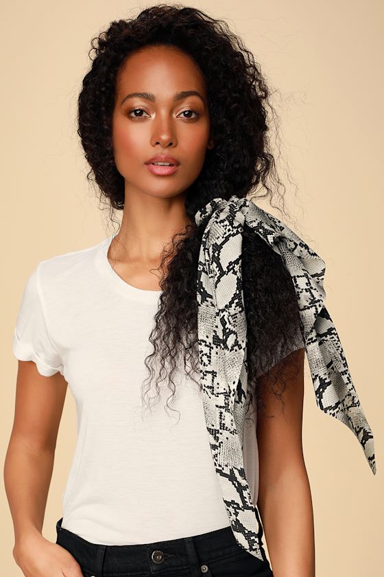 Cute Black Scarf - Snake Ponytail Holder - Scarf Ponytail Holder - Lulus