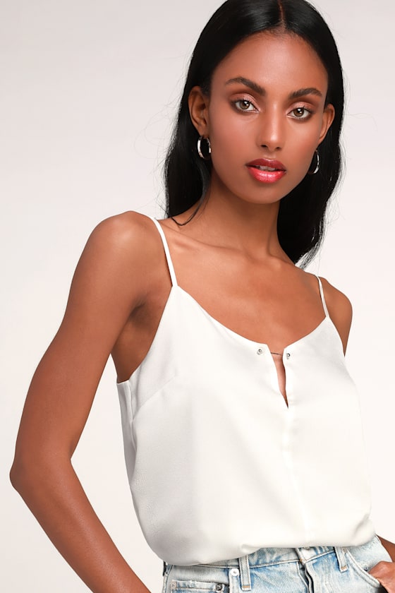 Chic Ivory Cami - Satin Cami Top - Bar Charm Cami Top - Lulus