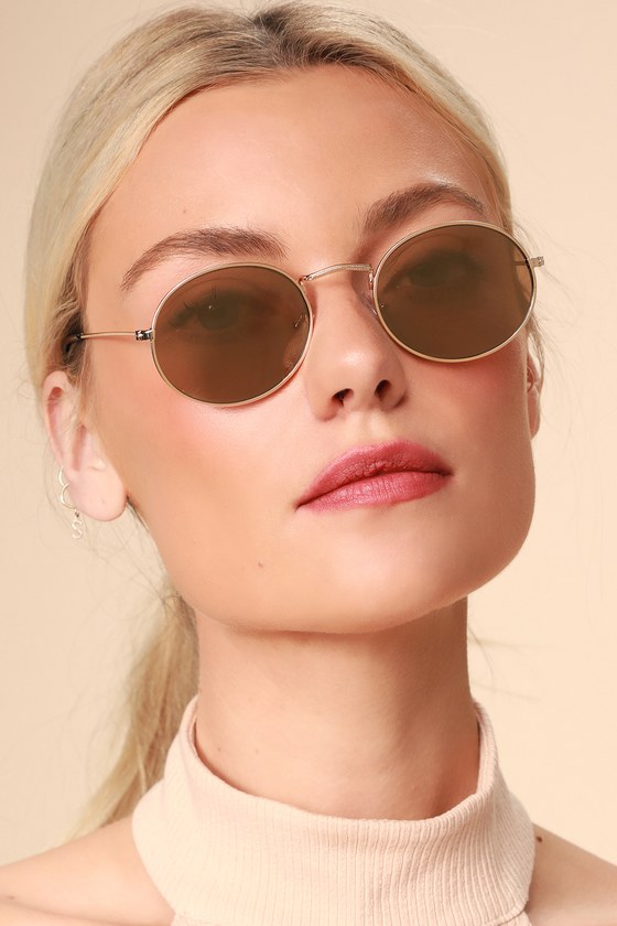 Cute Gold Sunnies Gold Sunglasses Gold Mirrored Sunglasses Lulus