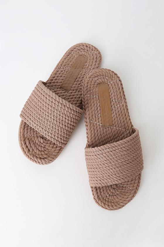 Salt + Umber Sunny - Natural Sandals - Slide Sandals - Lulus