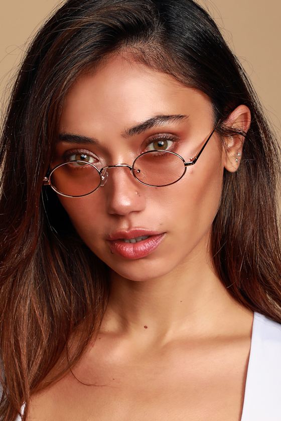 Cute Gold Sunnies - Blush Sunnies - Small Sunglasses - Lulus