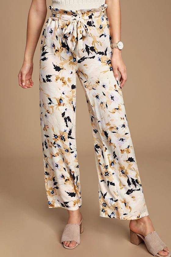 O'Neill Alli Pants - Floral Print Pants - Paperbag Waist Pants - Lulus