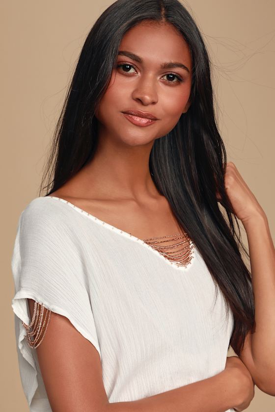 Cute White Cover-Up - Swim Cover-Up - Beaded Swim Cover-Up - Lulus