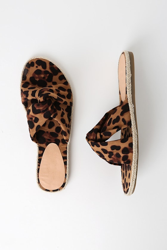 Chic Leopard Sandals - Slide Sandals - Espadrille Sandals - Lulus