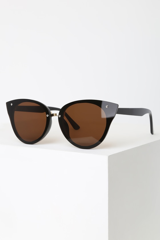 Chic Black Sunglasses Oversized Sunglasses Cat Eye Sunnies Lulus