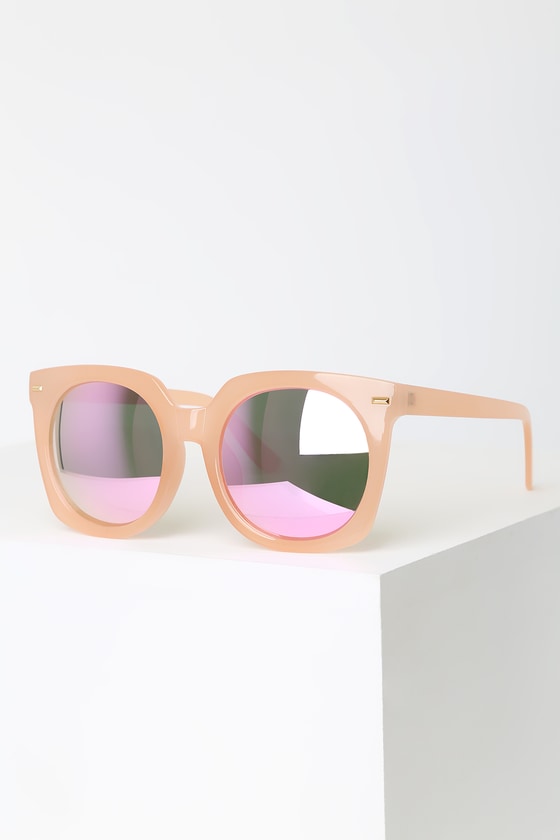 Cute Blush Sunglasses Mirrored Sunnies Square Sunglasses
