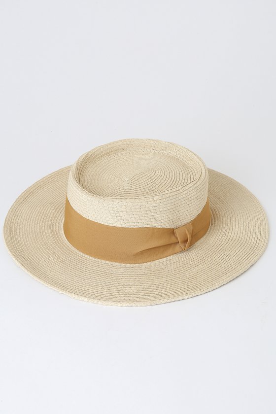 Cute Beige Hat - Boater Hat - Woven Hat - Sun Hat - Lulus
