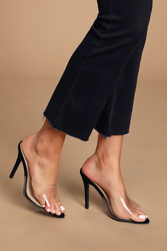 Cute Clear PVC Heels - Slide-On Heels - High Heel Sandals - Lulus
