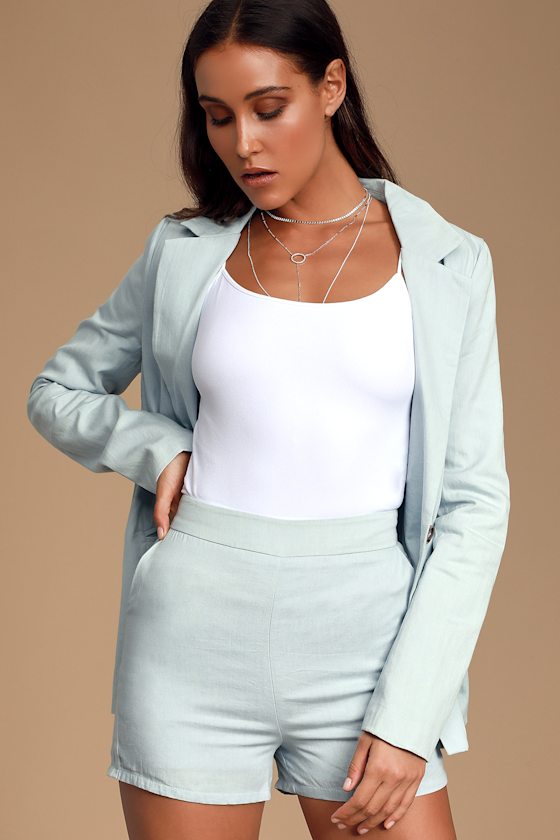 Chic Light Blue Shorts - Chambray Shorts - High-Waisted Shorts - Lulus