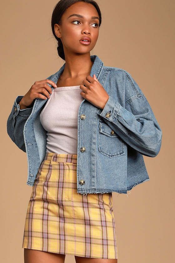 Cute Denim Jacket - Medium Wash Jacket - Cropped Denim Jacket - Lulus