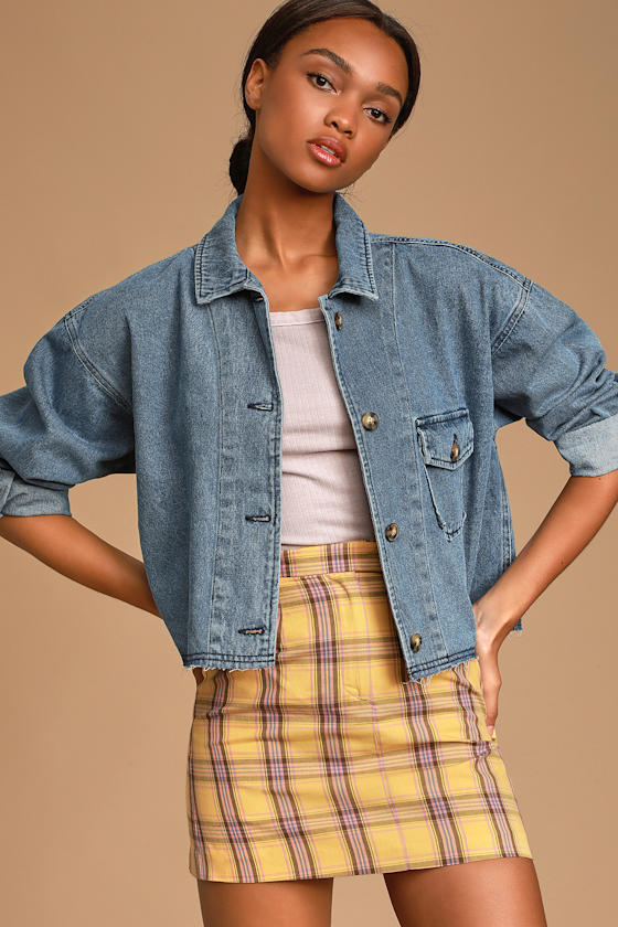 Cute Denim Jacket - Medium Wash Jacket - Cropped Denim Jacket - Lulus