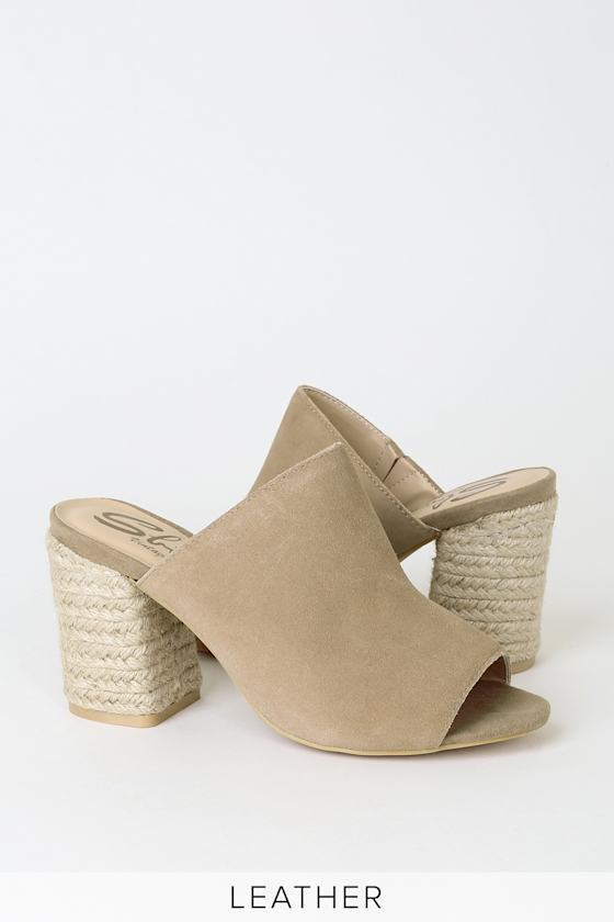 Sbicca Harmonee - Natural Mules - Suede Mules - Espadrille Mules - Lulus