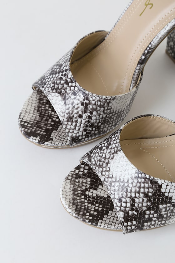 Lovely Snake Print Heels - Vegan leather Heels - Platform Heels