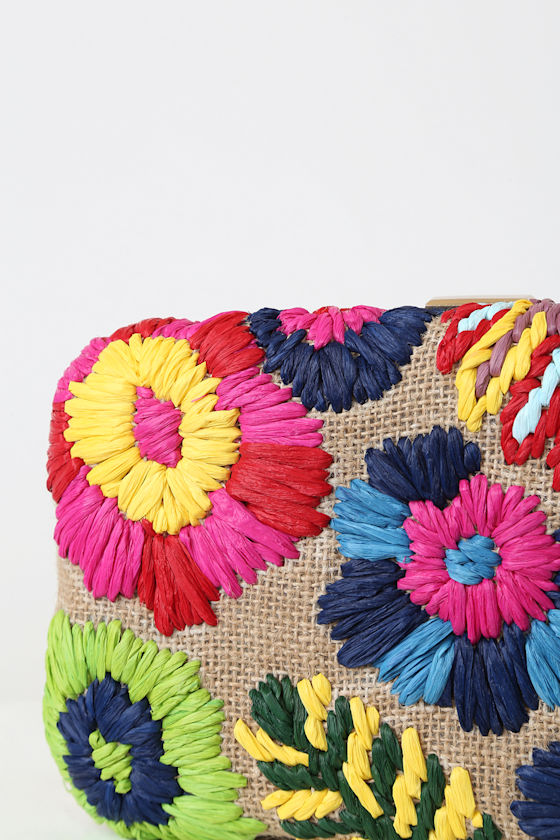 Cute Woven Clutch - Embroidered Clutch - Raffia Clutch - Lulus