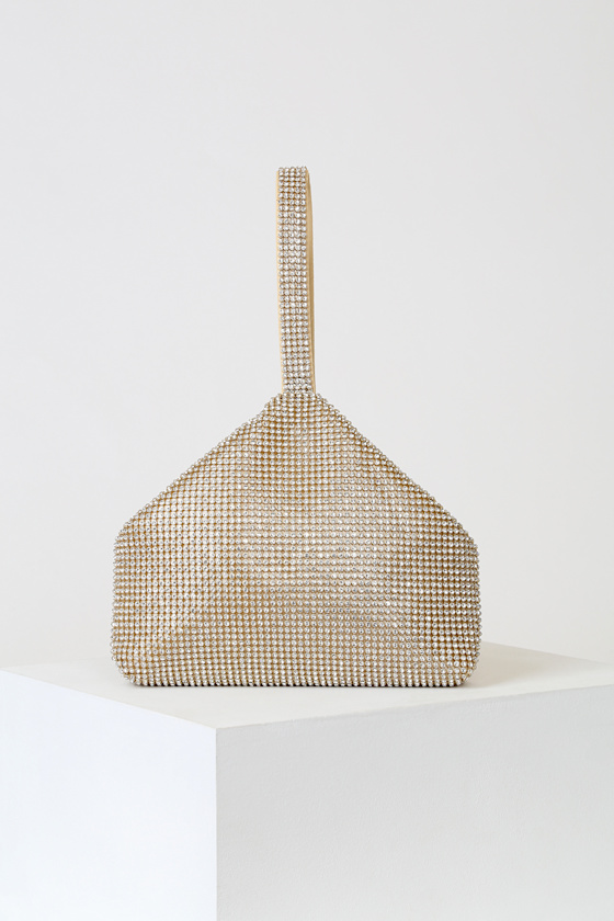 Gold Handbag - Gold Rhinestone Handbag - Rhinestone Mini Purse