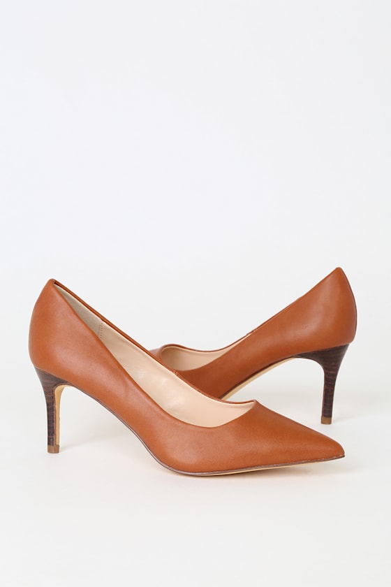 Cute Vegan Leather Pumps - Kitten Heel Pumps - Tan Pumps - Lulus