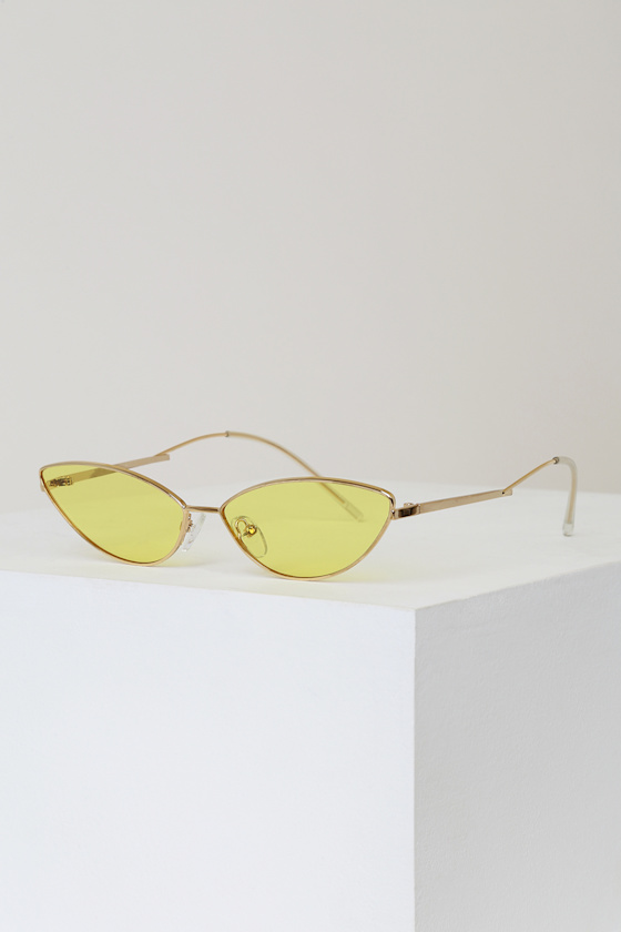 Chic Yellow Sunglasses - Small Sunglasses - Cat-Eye Sunglasses