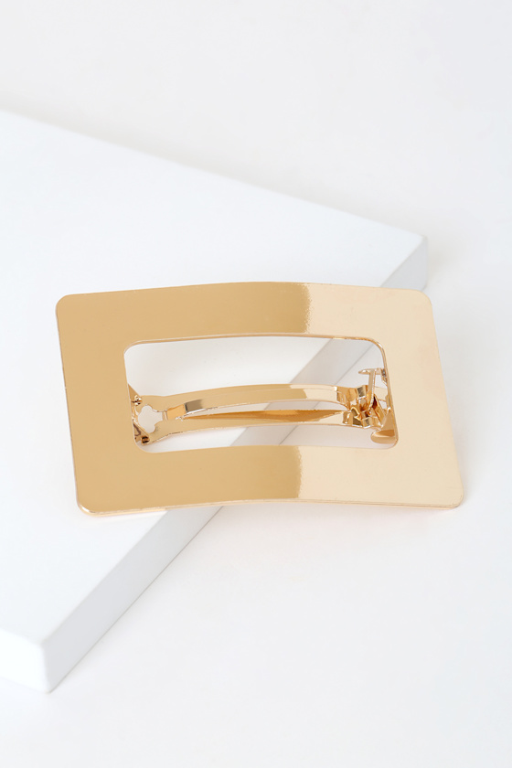 Cute Gold Hair Clip - Rectangle Hair Clip - French Barrette Clip - Lulus