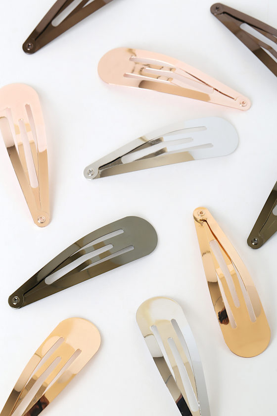 Cute Hair Clip Set - Metallic Multi Hair Clips - Snap Clips - Lulus