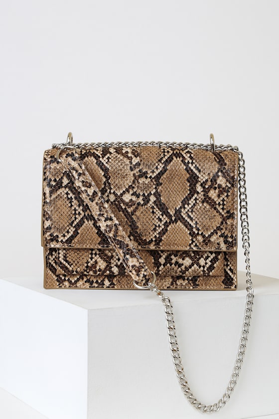 Chic Snake Print Bag - Tan Snake Print Purse - Crossbody Bag - Lulus