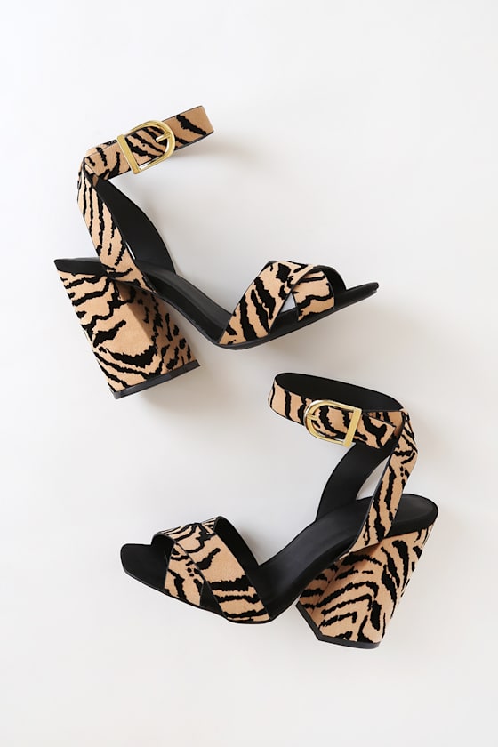 Sexy Tiger Heels - Tiger Suede Heels - High Heel Sandals - Lulus
