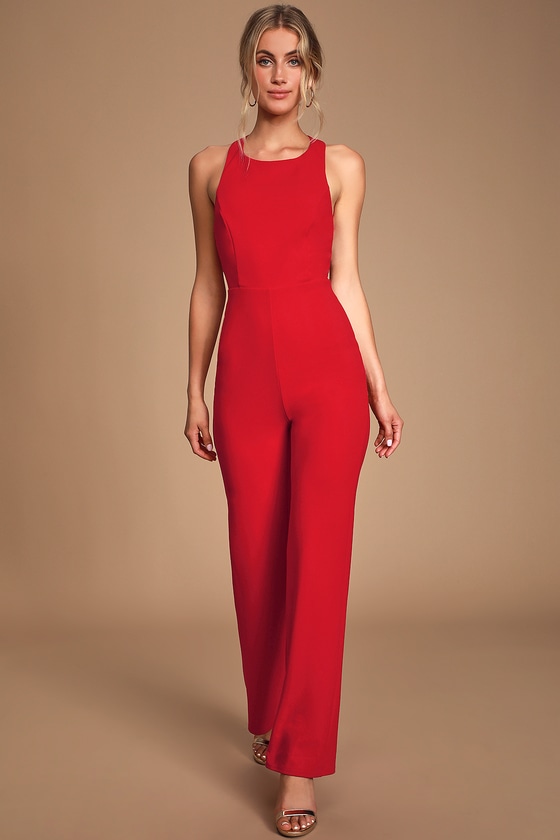 Sexy Red Jumpsuit Cutout Jumpsuit Backless Jumpsuit Lulus