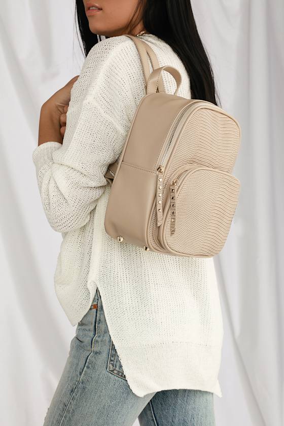 Cute Beige Backpack - Vegan Leather Backpack - Mini Backpack - Lulus