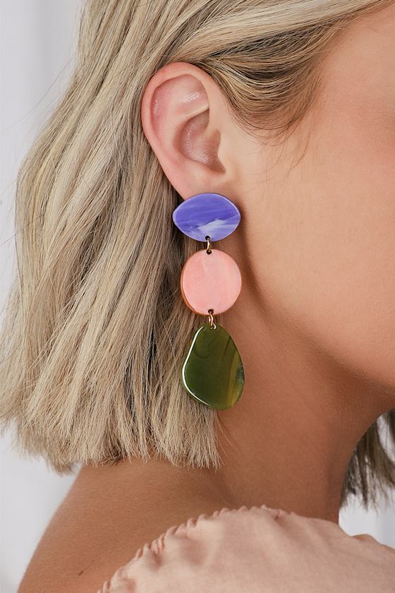 Casa Clara Colorblock Earrings - Statement Earrings - Earrings - Lulus
