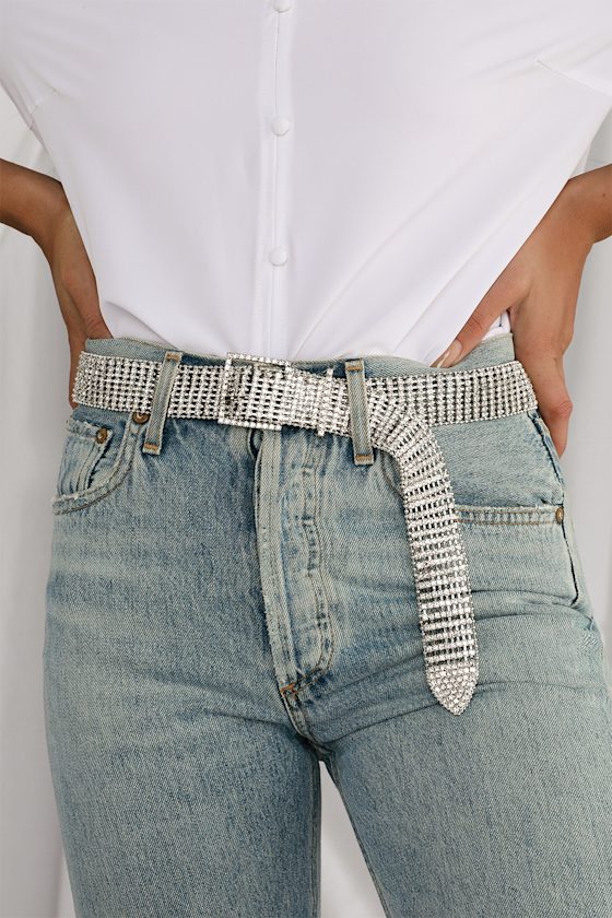 Chic Silver Belt - Rhinestone Belt - Silver Rhinestone Belt - Lulus