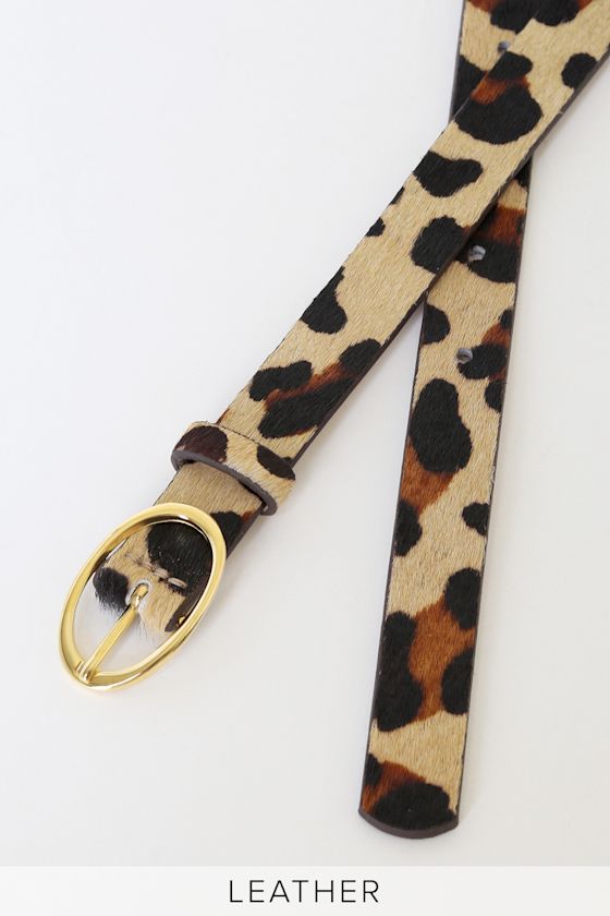 Genuine Leopard Calf Hair Belt - Leopard Print Belt - Skinny Belt - Lulus