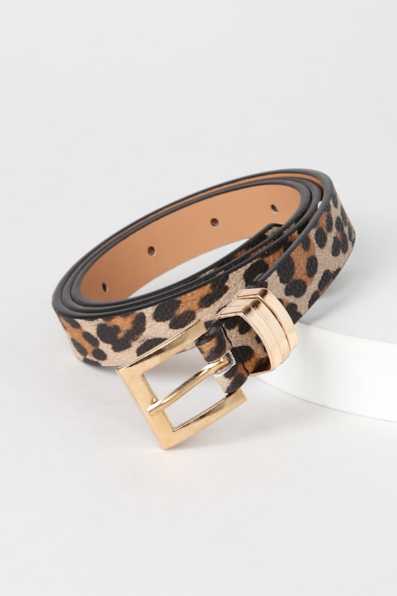 Cute Leopard Print Belt - Skinny Belt - Vegan Leather Belt - Lulus
