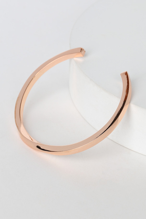 Chic Rose Gold Bracelet - Rose Gold Cuff - Twist Cuff Bracelet - Lulus