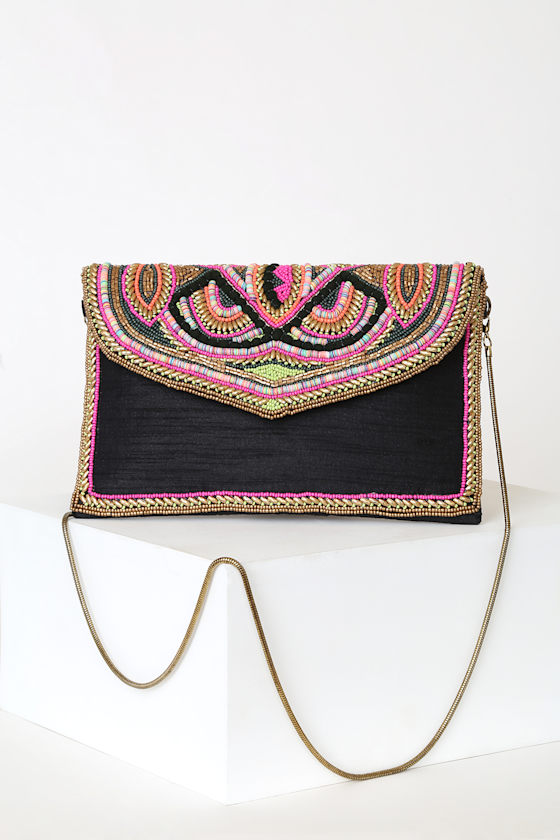Gorgeous Embroidered Clutch - Envelope Clutch - Beaded Clutch - Lulus