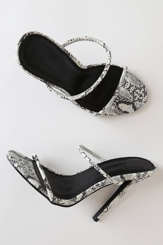 Chic Snake Print Heels - High Heel Sandals - Peep-Toe Heels - Lulus