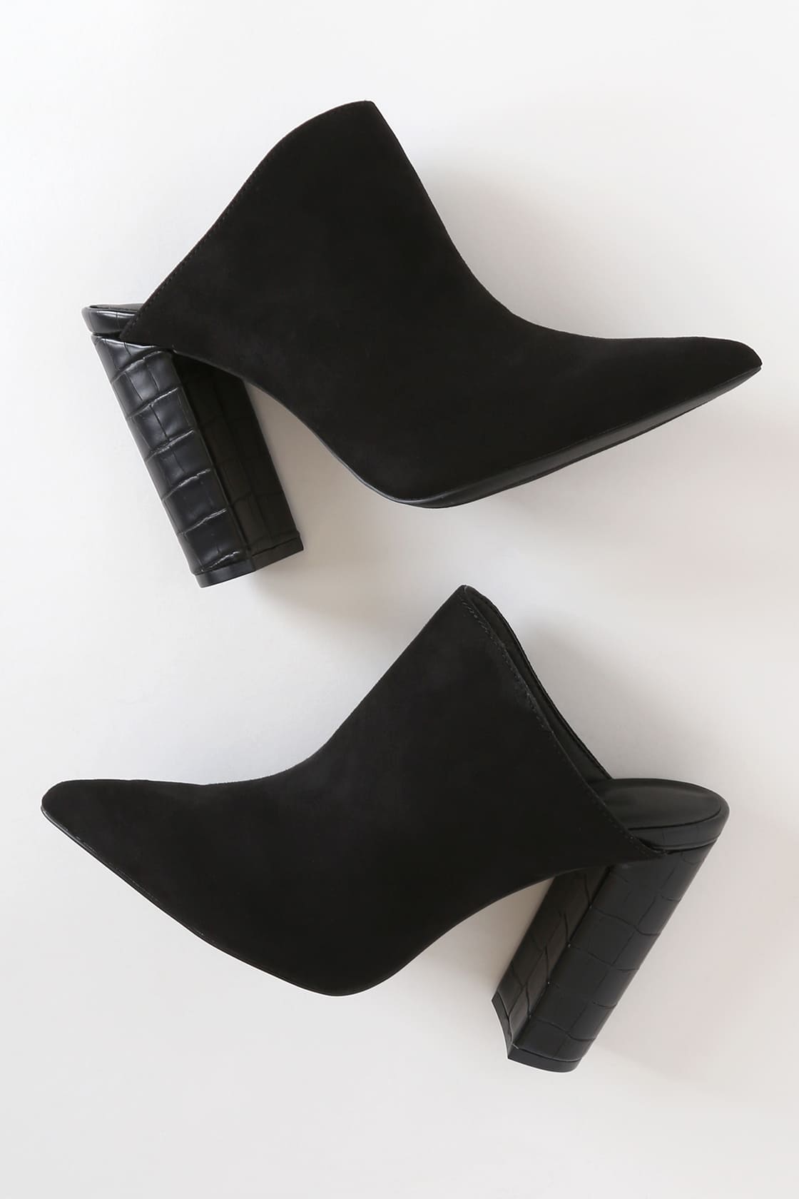 Black Mules - Trendy Mules - Pointed-Toe Mules - Vegan Suede Mule - Lulus