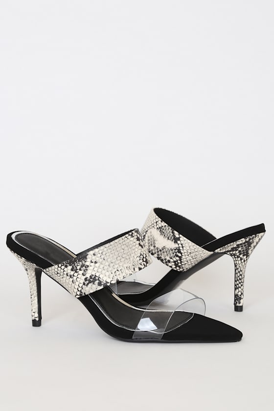 Cute Snake Embossed Heels - High Heel Sandals - Pointed-Toe Pumps - Lulus