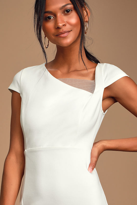 Chic White Dress - Bodycon Dress - Short Sleeve Dress - Dress - Lulus