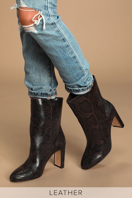 Dolce Vita X Lulus Chase - Snake Print Boots - High Heel Boots