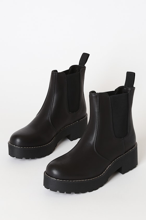 Dirty Laundry Margo - Black Boots - Vegan Leather Ankle Booties - Lulus