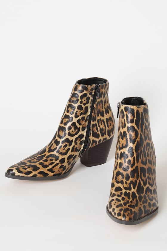 Lulus X Matisse Spirit - Leopard Print Boots - Ankle Booties