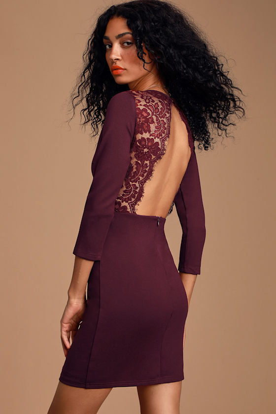 Cute Open Back Dress - Plum Purple Dress - Mini Dress - Lulus