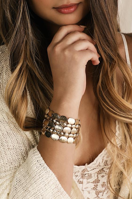 Cute Gold Bracelets - Gold Beaded Bracelets - Gold Bracelet Set - Lulus