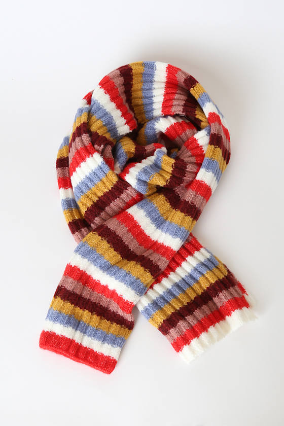 Cozy Striped Scarf - Rib Knit Scarf - Cozy Knit Scarf - Scarf - Lulus