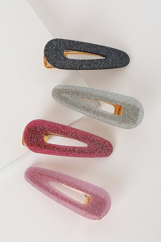 Cute Glitter Clips - Hair Clip Set - Glittery Hair Clips - Lulus