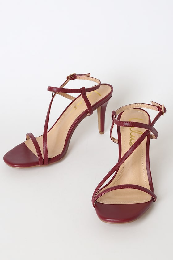Chic Wine Heels - Mid-Height Heels - High Heel Sandals - Lulus
