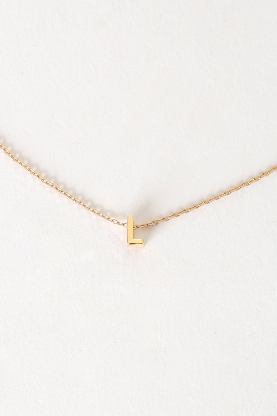 Chic Charm Necklace - "L" Charm Necklace - Dainty Gold Necklace - Lulus