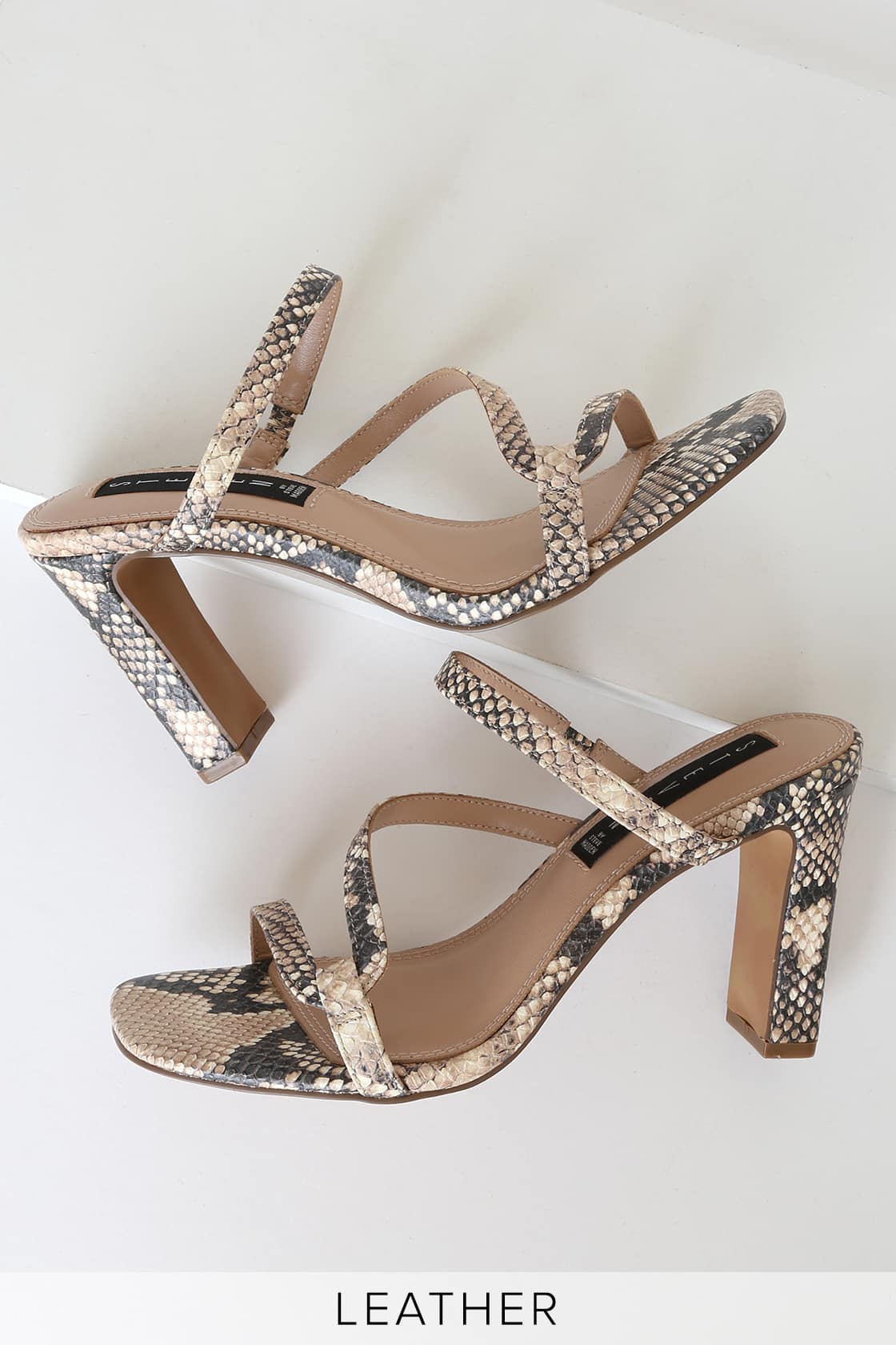 Steven By Steve Madden Jerri - Natural Multi Snake Leather Heels - Lulus